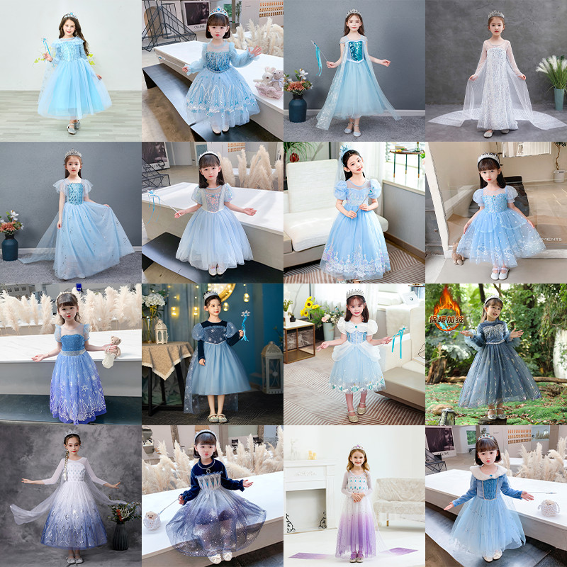 Frozen COS COS Sleeve Elsa Anna Princess Dress Girls Summer Birthday ...