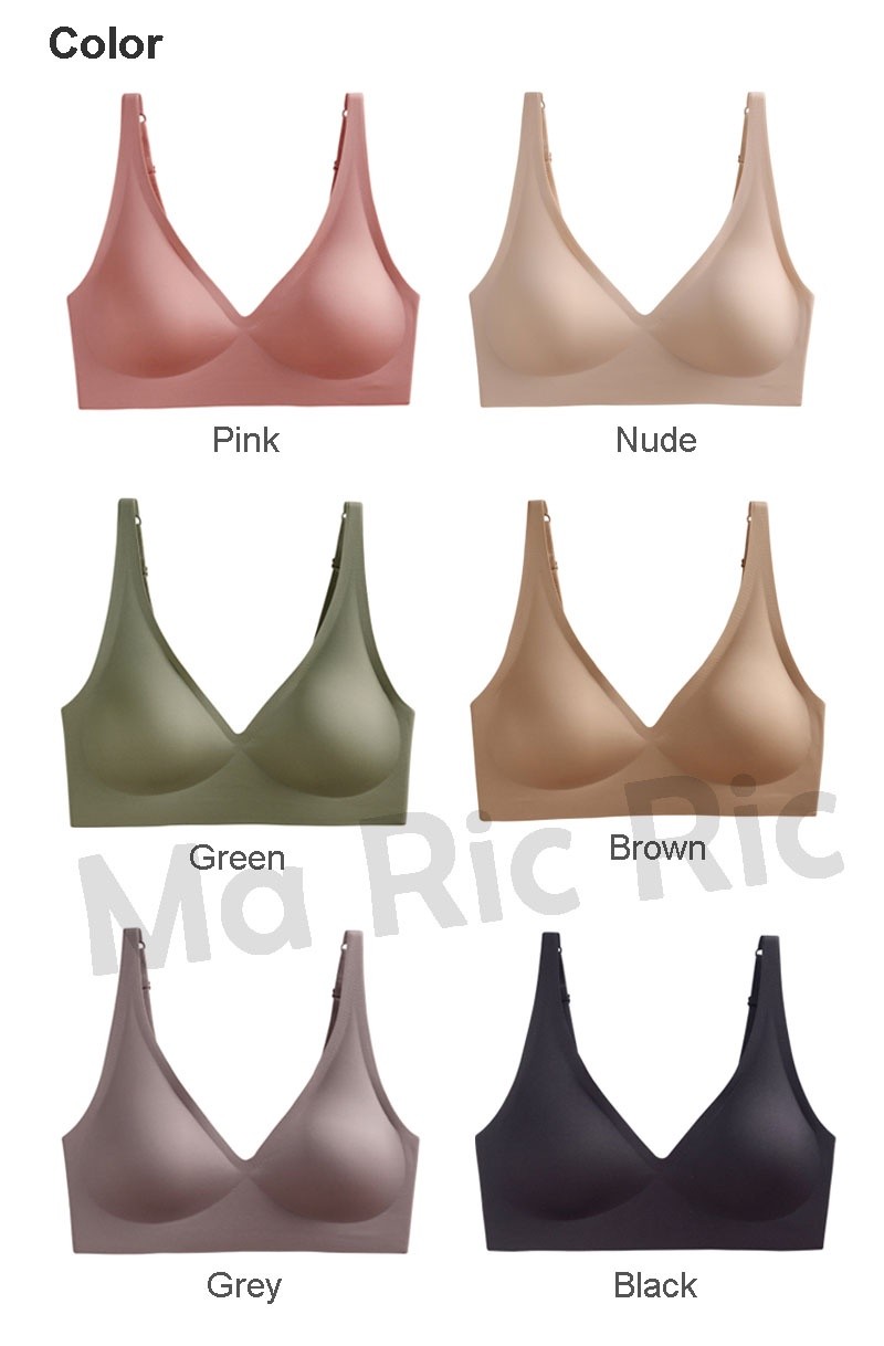 (SG InStock) Ma Ric Ric Japan Suji Bra Seamless Wireless V Neck Latex ...