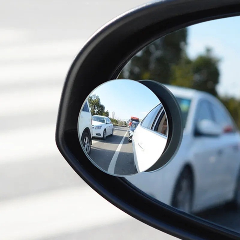 [ MOAuto ] 1/2Pcs Blind Spot Round Mirrors - Wide Angle Rimless Mirror ...
