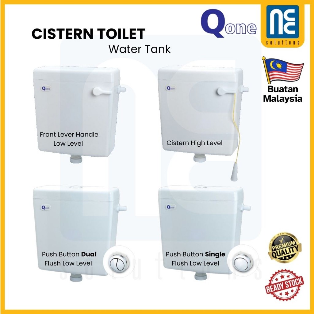 Qone PVC Cistern Toilet Water Tank Low Level Lever Handle High Level ...