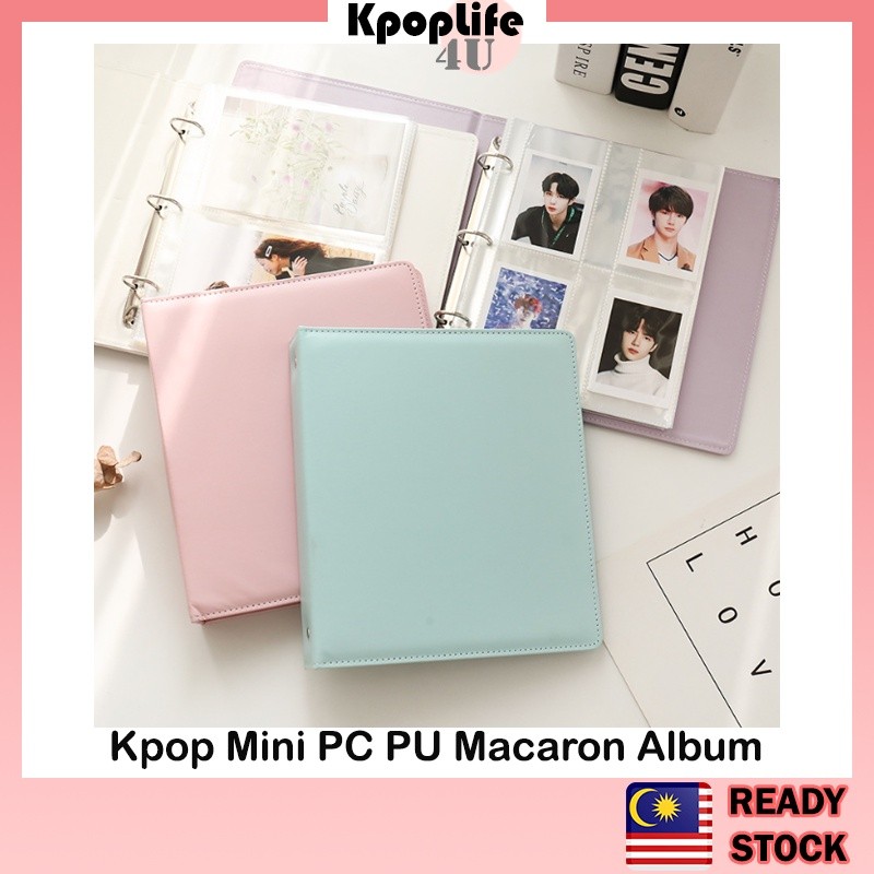 in stock Kpop Toploader PU Macaron 3 Ring Mini PC Binder Blackpink Pepsi Army Bomb Official ...