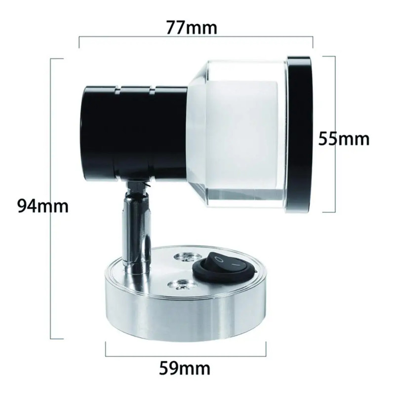 12V Marine Interior LED Reading Light 3W RV Boat Camper Warm Spotlight ...