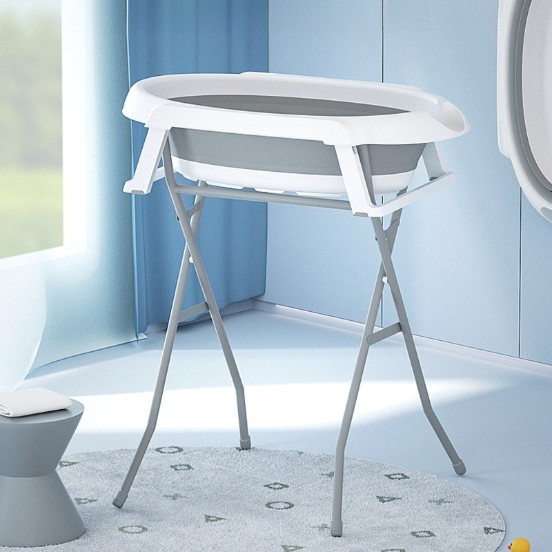 Baby Bath Tub Foldable Bathtub Stand Nursing Table Diaper Changing ...