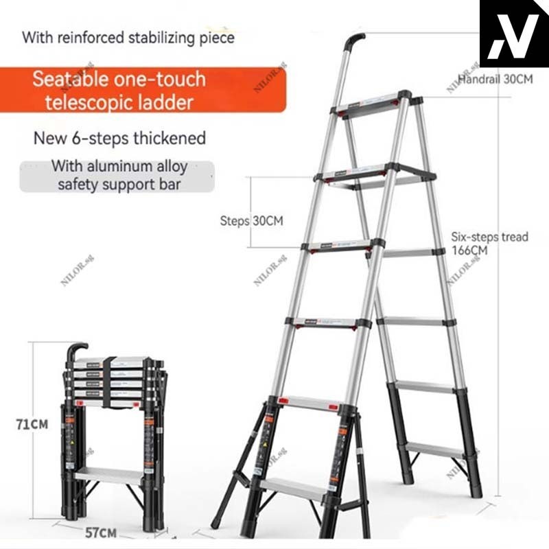 N·R Ladder Multifunctional Household Telescopic Ladder Thickened ...