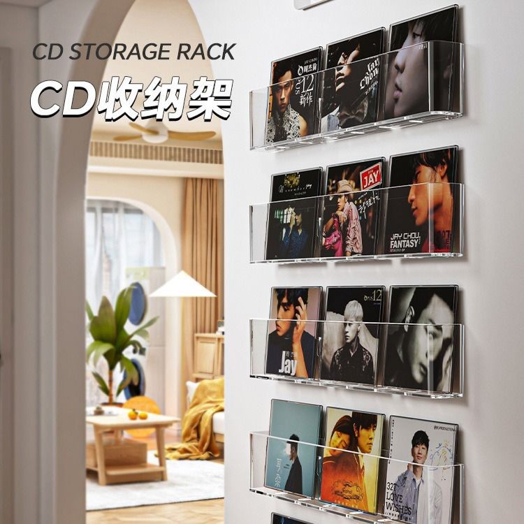 Cd Display Rack Wall Hanging Transparent Acrylic Wall Game Disc Tape ...