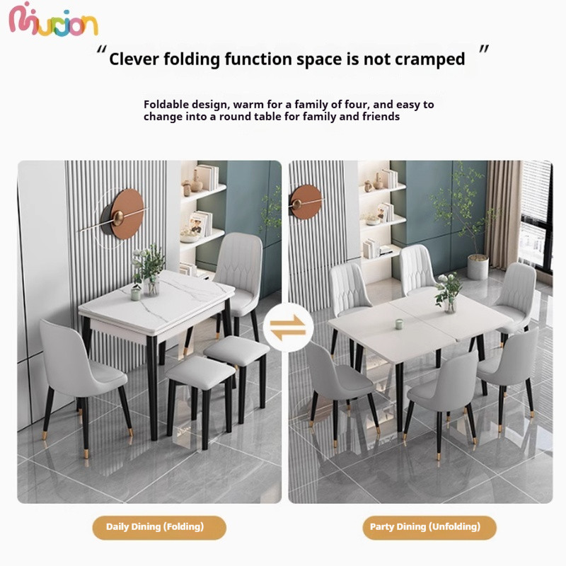 YQX Foldable Small Unit Rock Panel Dining Modern Simple Light ...