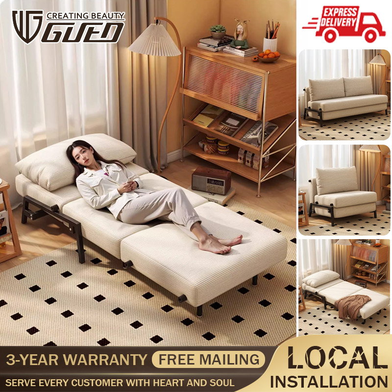 HDB Foldable Sofa Bed Small Family Folding Multifunctional Sofa Fabric ...