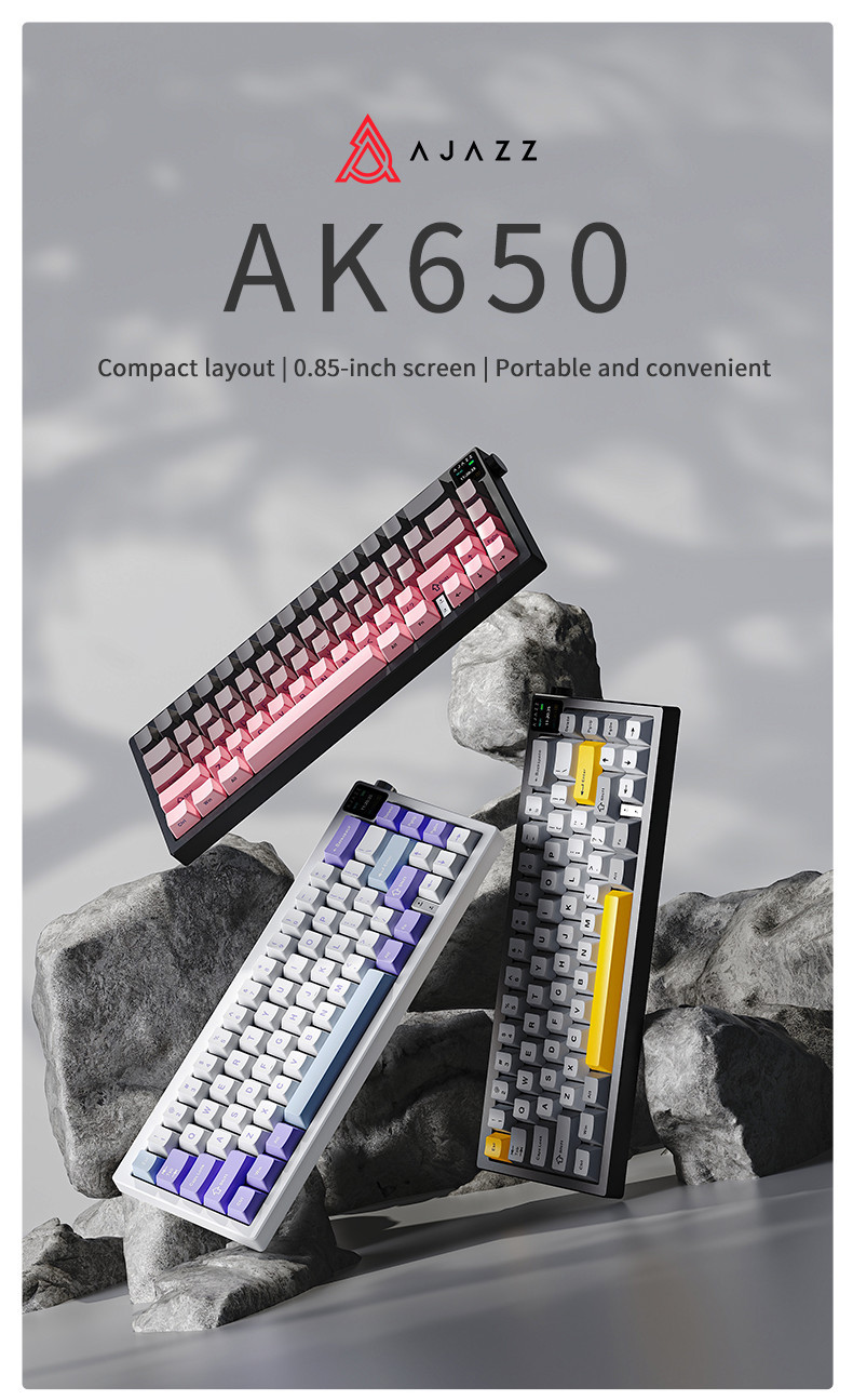 AJAZZ AK650 3mode Wireless and Wired Mechanical Keyboard Display ...