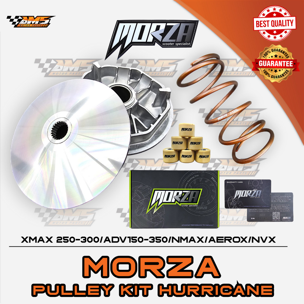 XMAX 250-300/ADV150-350/NMAX/AEROX/NVX MORZA PULLEY KIT HURRICANE WITH ...