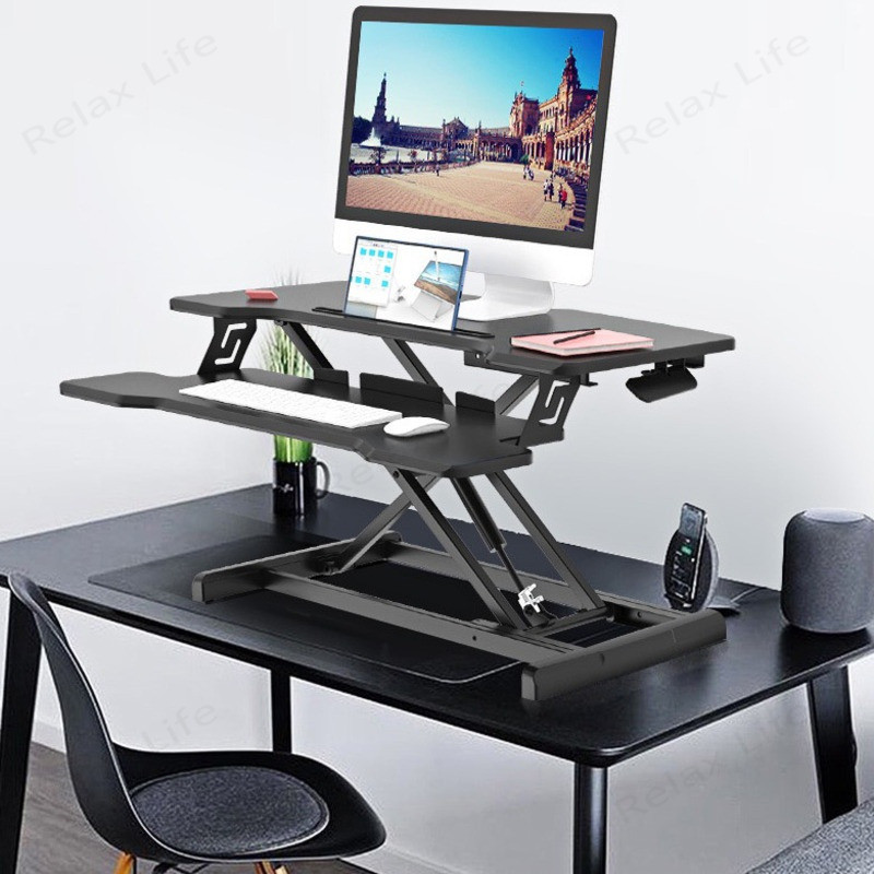 Height Adjustable Table Computer Desk Sit Stand Work Table Folding ...