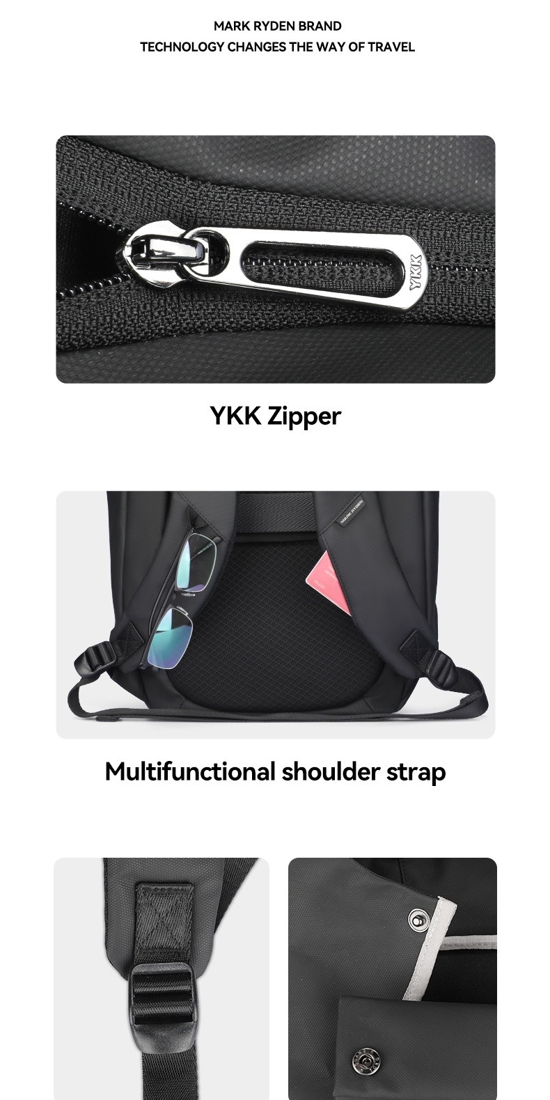 Mark Ryden Outdoor Backpack splash proof Laptop Bag Foldable Men's Bag ...