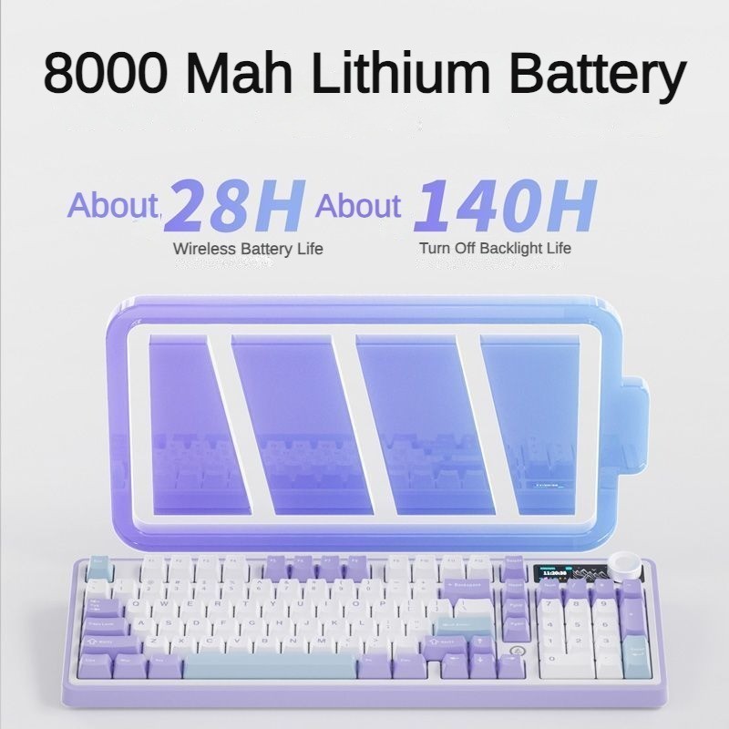 AJAZZ AK980 Mechanical Keyboard 2.4g Wireless Bluetooth Three-mode RGB ...