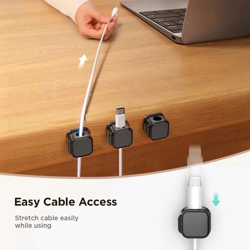 2/6PCS New Magnetic Phone Cable Clips Cable Smooth Adjustable Cord ...