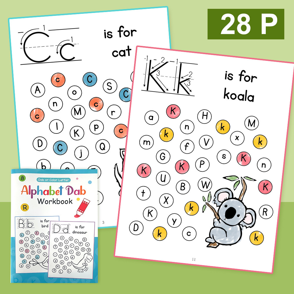 Dab or Color Letter Educational English Workbook Kindergarten ABC ...