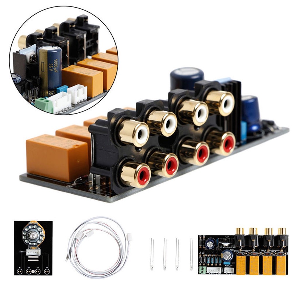 in stock 4Ch Stereo Audio Signals Select Board DIY Board Relay Module ...