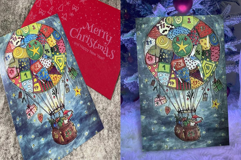 Family Christmas Activities Advent Calendar Greeting Cards 24-day ...