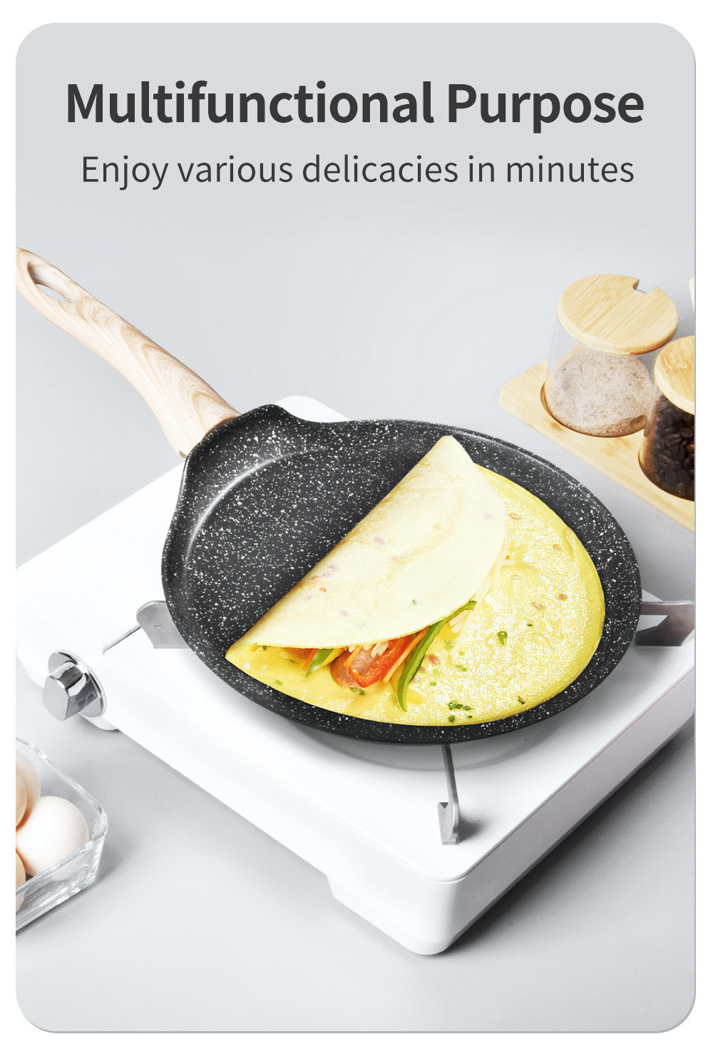 INSSA Frying Pan丨26cm Diameter丨Non-Stick Coating丨Layer Cake Pancake ...