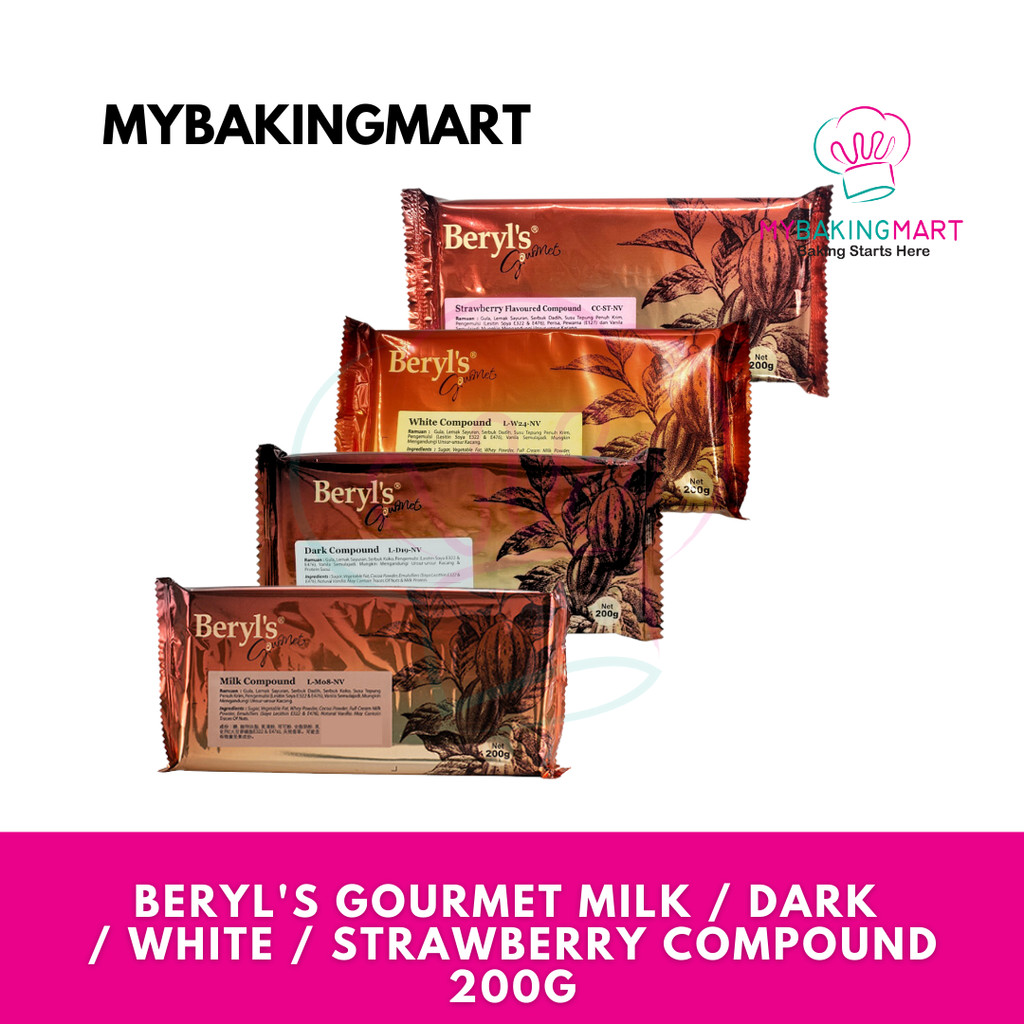 Beryl's Gourmet Milk / Dark / White / Strawberry Chocolate Compound Bar ...
