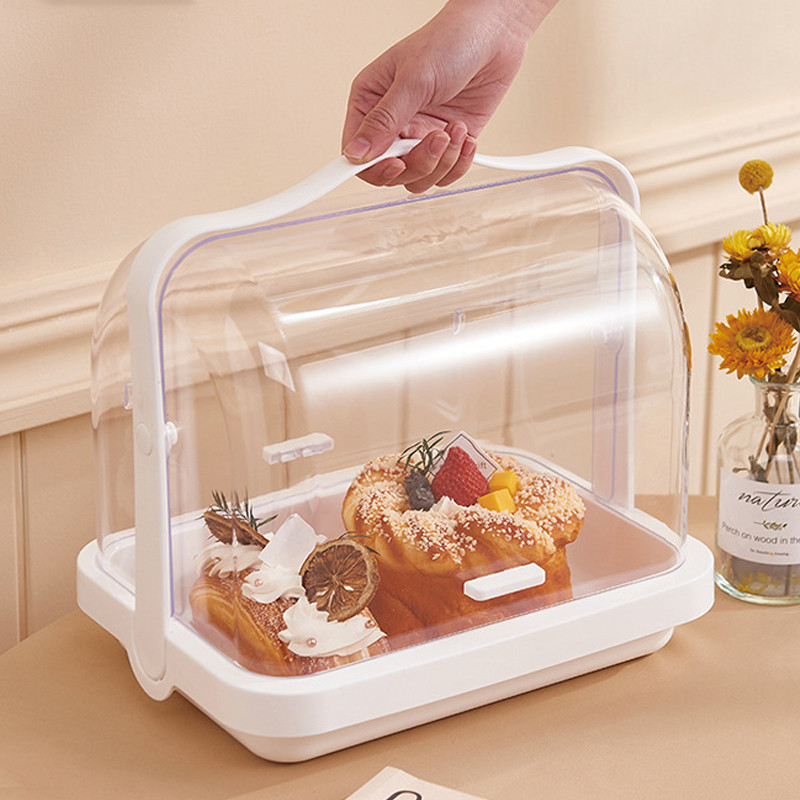 Portable Double Door Transparent Cover Bread Box Multipurpose Dessert ...