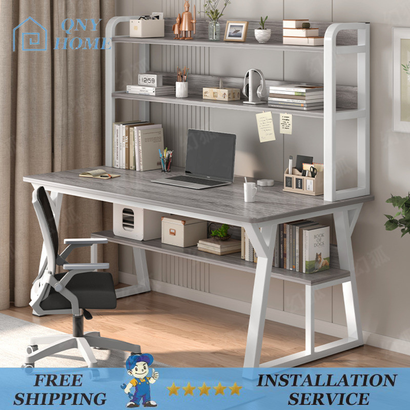 Desk Bookshelf Integrated Table Home Bedroom Desktop Computer Table ...