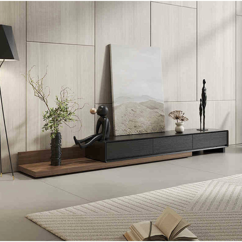 TV Console Solid Wood TV Cabinet Simple Tv Console Cabinet Retractable ...