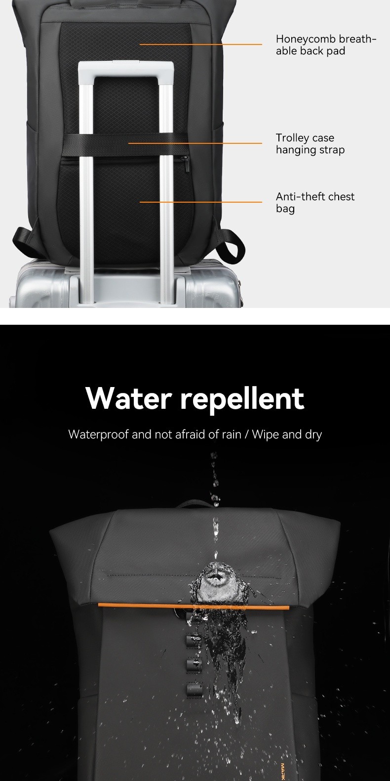 Mark Ryden Outdoor Backpack splash proof Laptop Bag Foldable Men's Bag ...