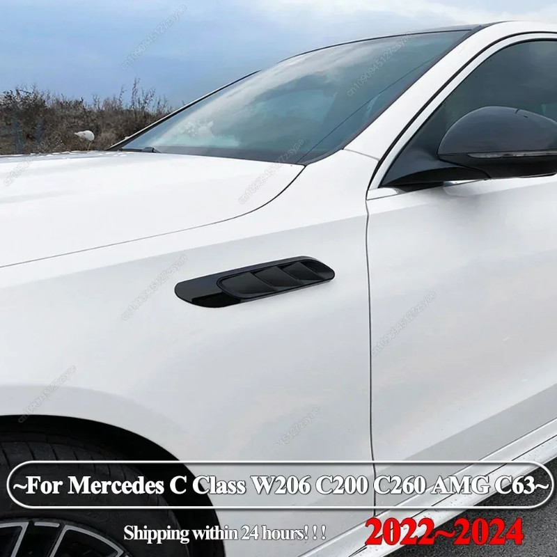 Car Front Fender Side Air Outlet Vent Trim Bodykits For Mercedes Benz C ...