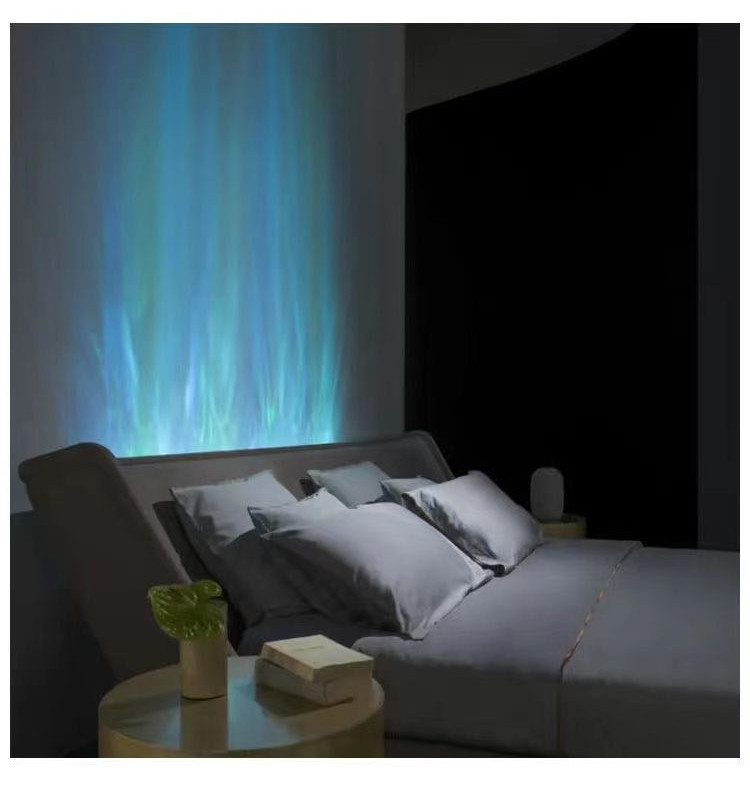 3D Dynamic Water Ripple Wall Lamp - LED Bedside Night Light for Bedroom ...
