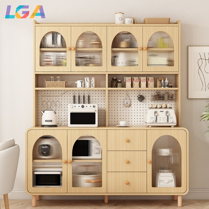 LGA Kitchen Cabinet Cream Style Kitchen Dust-proof Locker Cupboard ...