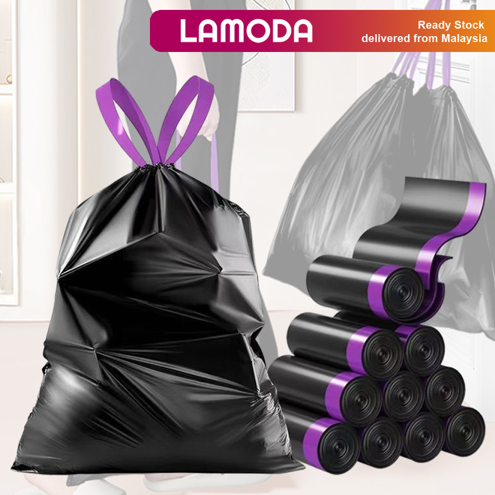 [4 SIZE][Lamoda]TRASH BAGS Drawstring Disposable Garbage Bag Strong ...