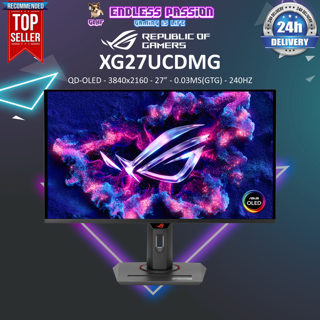 Asus ROG Strix OLED Monitor XG27UCDMG Gaming Monitor - 27-inch 4K QD-OLED 240Hz 0.03ms(GTG ...