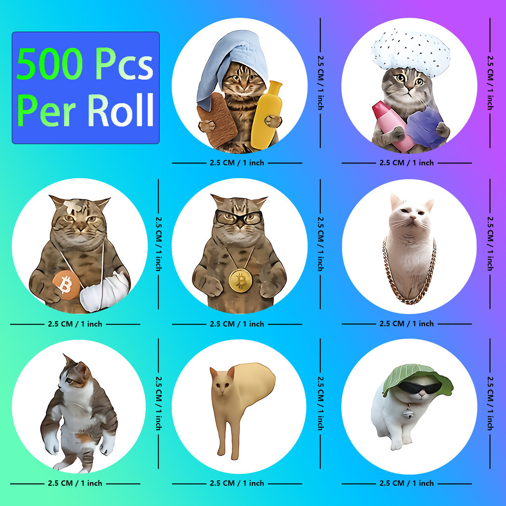 Cat Meme Sticker Mega Pack (500 Sheets) | Waterproof Adhesive Decals ...