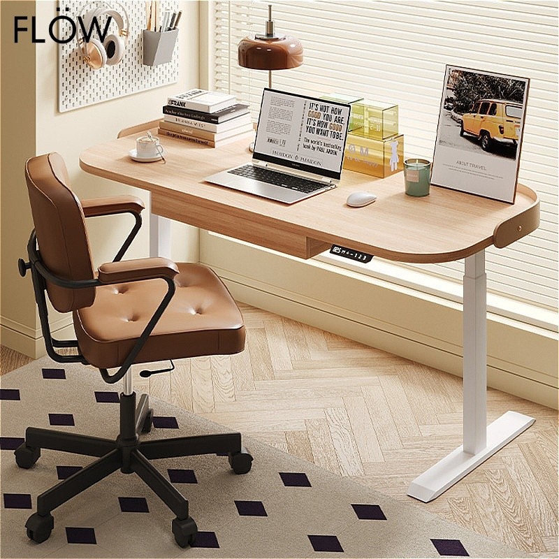 Solid Wood Electric Computer Table 2025 New Style 120CM Adjustable ...