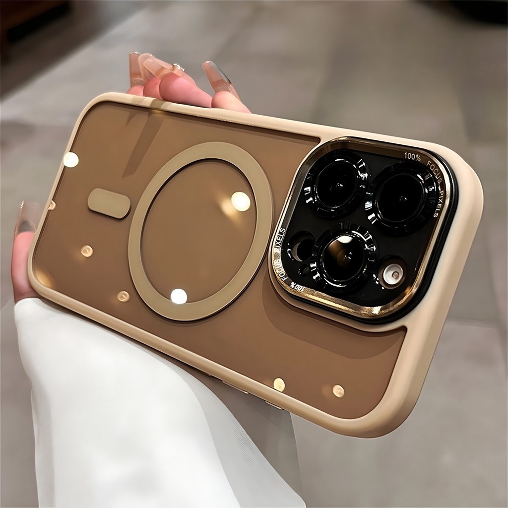 [Desert Titanium] Casing Luxury Shockproof Transparent Hard Case for iPhone 16 15 14 13 12 Pro ...