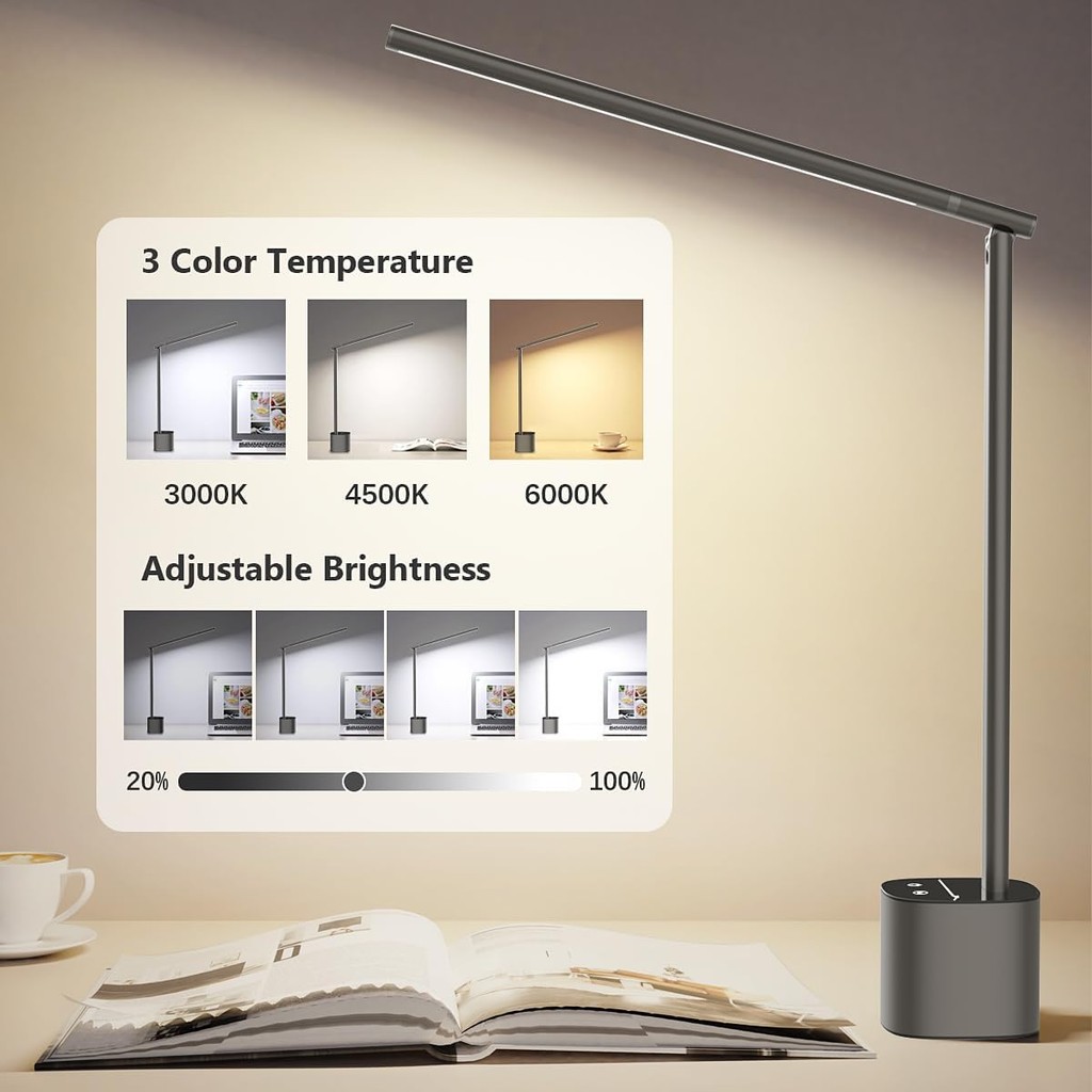 Foldable LED Desk Lamp 5000mAh For Office & Study Rechargeable Desk ...