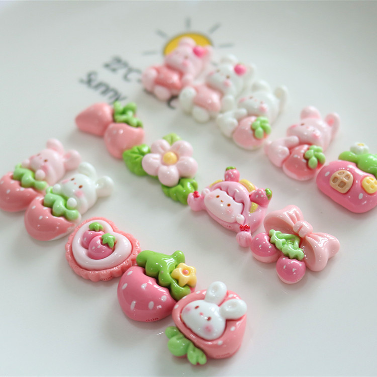 Cartoon Bright Surface Bow 3d jibits for Crocks Strawberry Croc Pink ...
