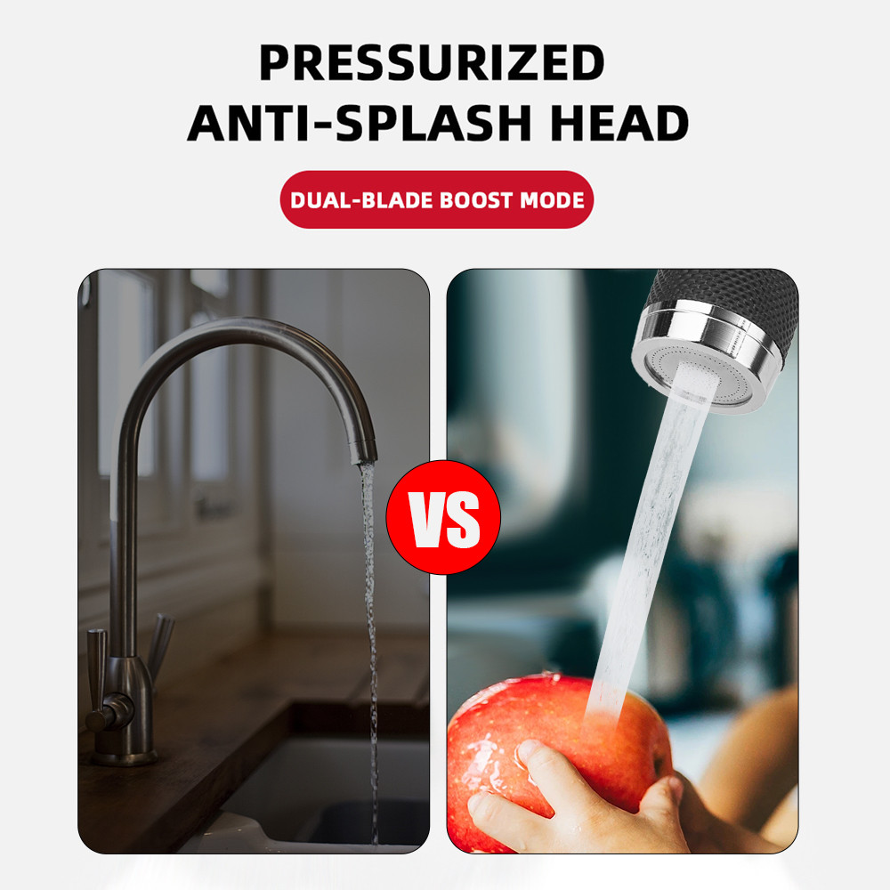 3 Modes 360° Rotatable Universal Kitchen Faucet Adapter Aerator Shower ...