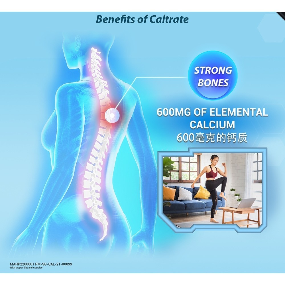CALTRATE Bone Health Calcium Supplement, For strong bones, 60 Tabs [2 ...