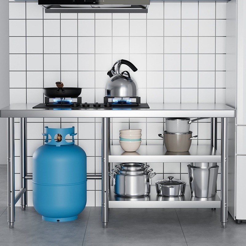 Storage Cabinet Kitchen Operating Table Three-Layer Vegetable Cutting ...