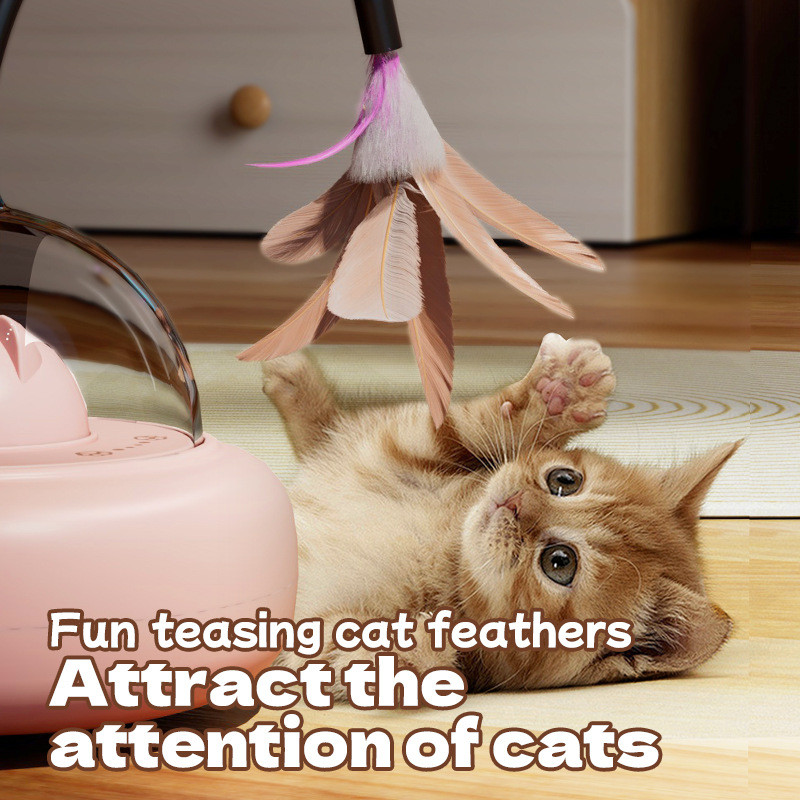 Auomatic Pet Teaser Lasar Toy Auto Moving UFO Mainan Kucing Teaser Bulu ...