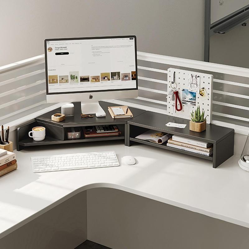 Desk Corner Storage Rack Computer Elevated Rack With Perforated Board ...