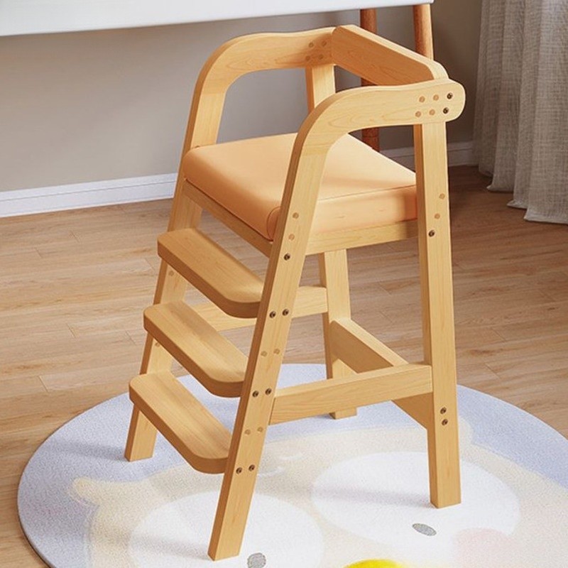 Solid Wood Baby High Chair Rubber Wood Material Kids Chair With Pedal ...