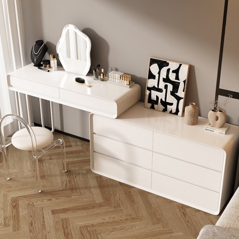 Solid Wood Makeup Table Multifunctional Dressing Table With Mirror ...