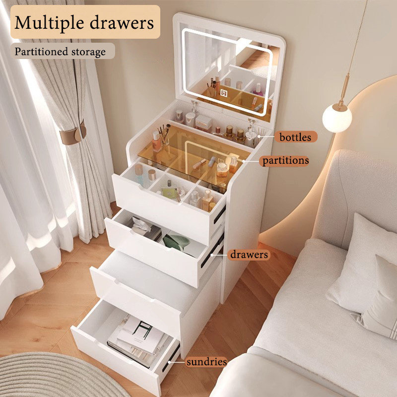 Small Dressing Table With Multiple Drawers Multifunctional Modern ...