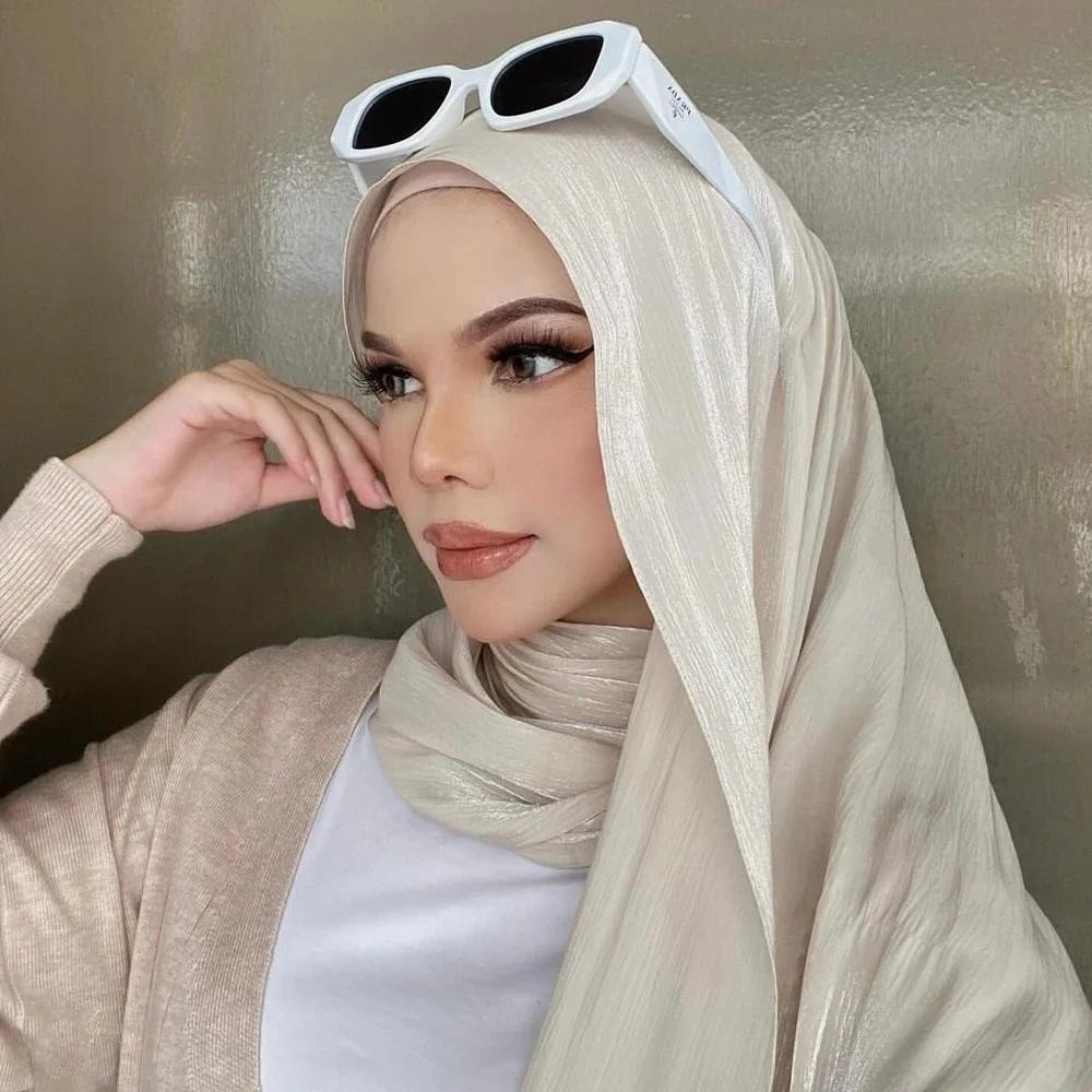 Shimmer Silk Shawl Luxury scarfs Muslim Fashion Hijab Scarf Head Scarf ...
