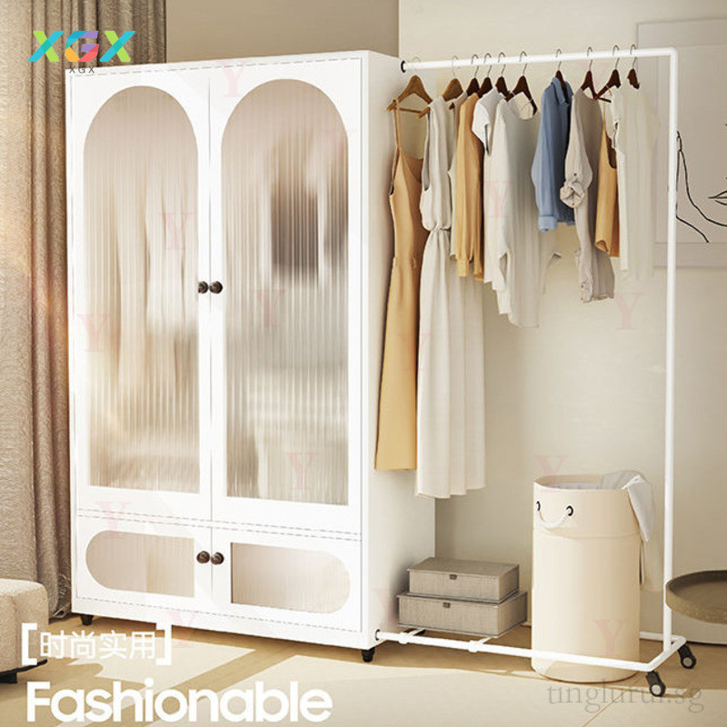 Telescopic Steel Wardrobe Hanging Clothes Rack Household Rental Room ...