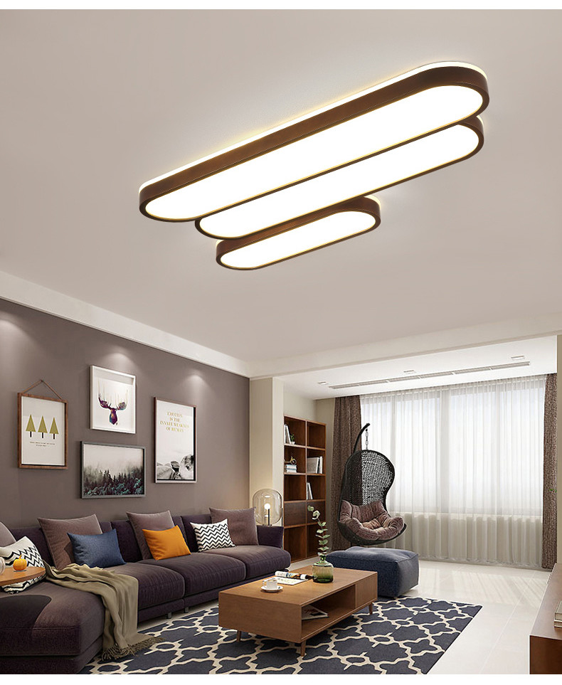 New Strip Ceiling Lamp, Solid Wood Led Simple Cloakroom Ultra-Thin ...