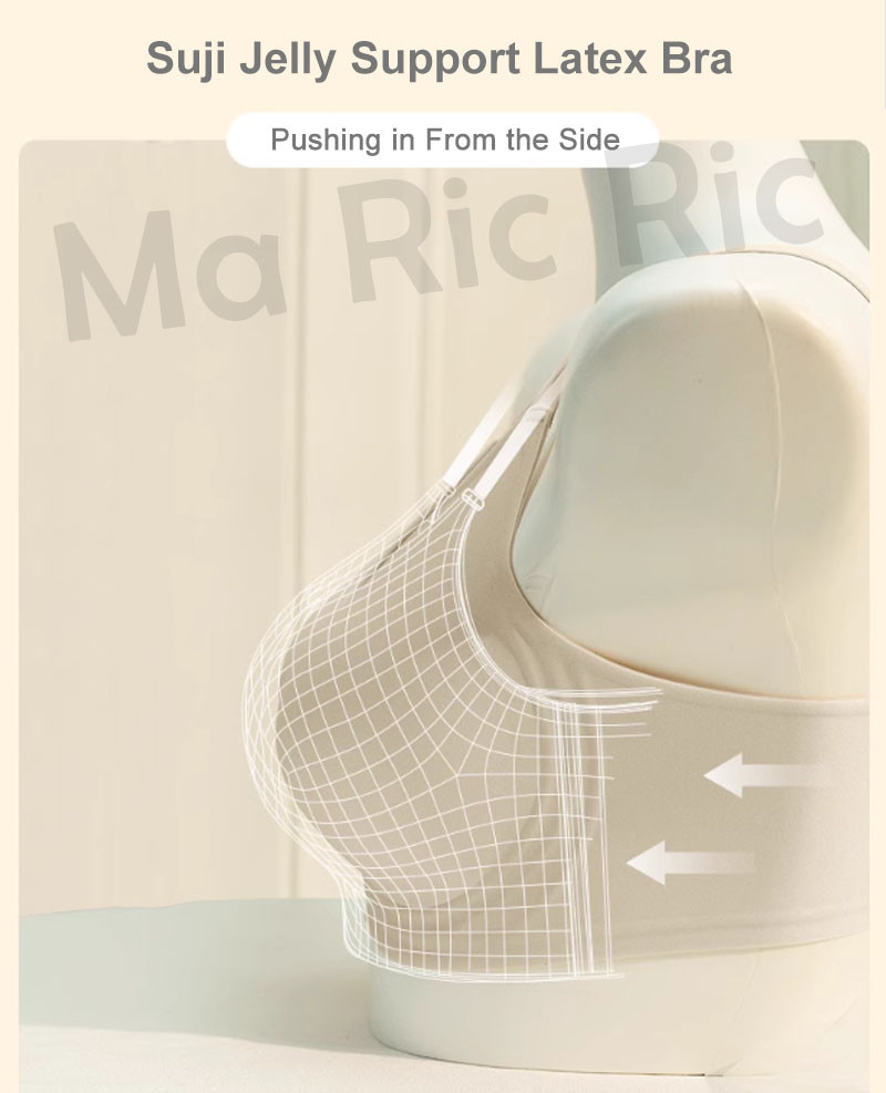 (SG InStock) Ma Ric Ric Suji Semi-Fixed Pad Mocha Jelly Support Latex Bra (Wireless. Seamless ...