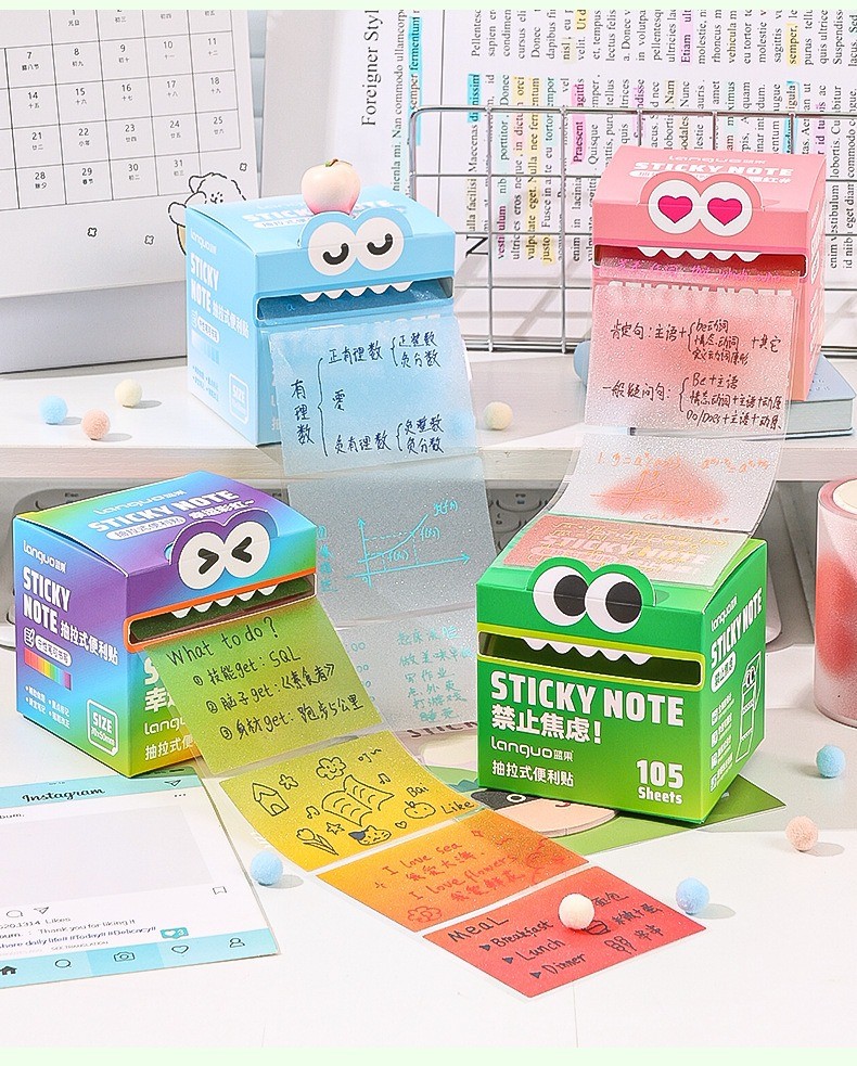 Blue Fruit Pull Out Sticky Note Pearlescent Transparent Material ...