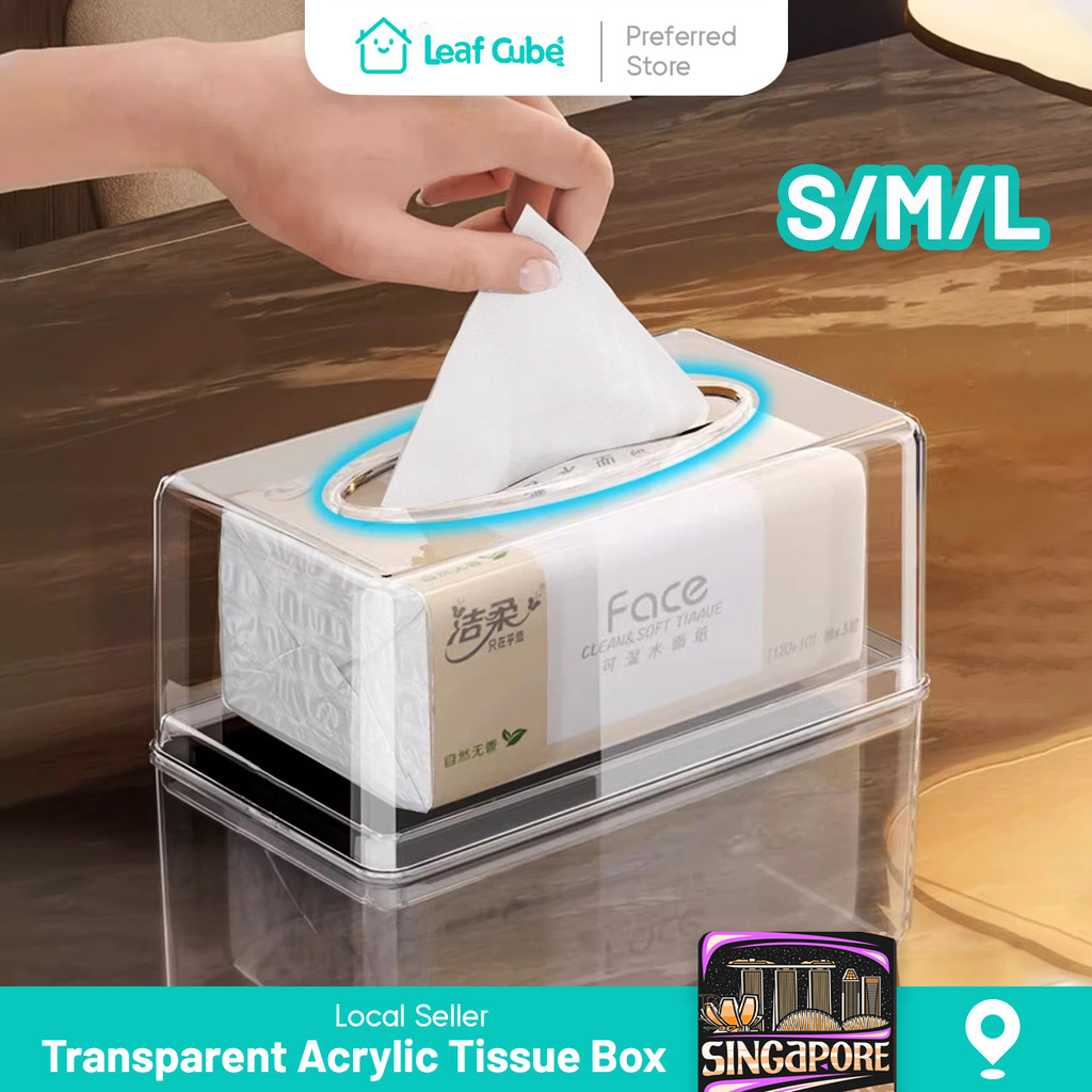 Transparent Tissue Box Square Clear Acrylic Tissue Box Holder for ...